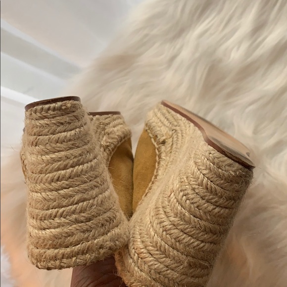 Zara | Shoes | Zara Yellow Suede Mule Espadrilles | Poshmark